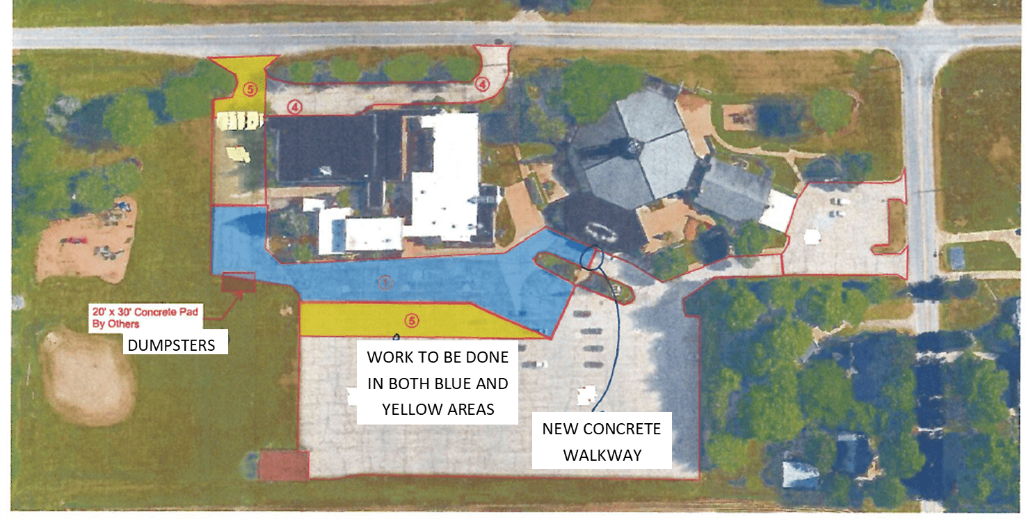 WORK ON THE PARKING LOT BEGINS FRIDAY, Aug. 2 – Holy Trinity