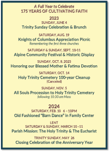 175th Anniversary Calendar – Holy Trinity